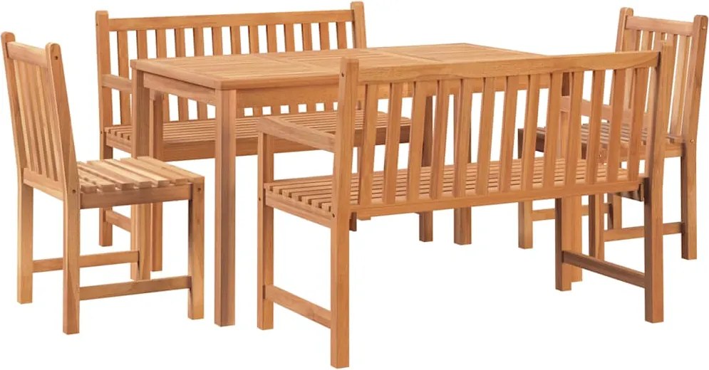 5dílný zahradní jídelní set masivní teakové dřevo 3157152