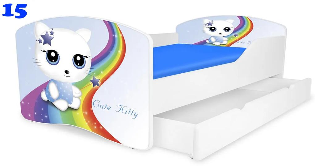 Dětská postel Adam rainbow vzor 15 140x70 cm