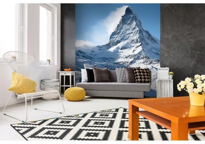 DIMEX | Vliesová fototapeta na zeď Matterhorn MS-3-0073 | 225 x 250 cm | bílá, modrá