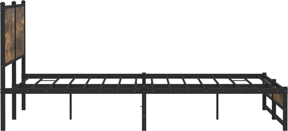 Kovový rám postele bez matrace kouřový dub 200 x 200 cm 3301384