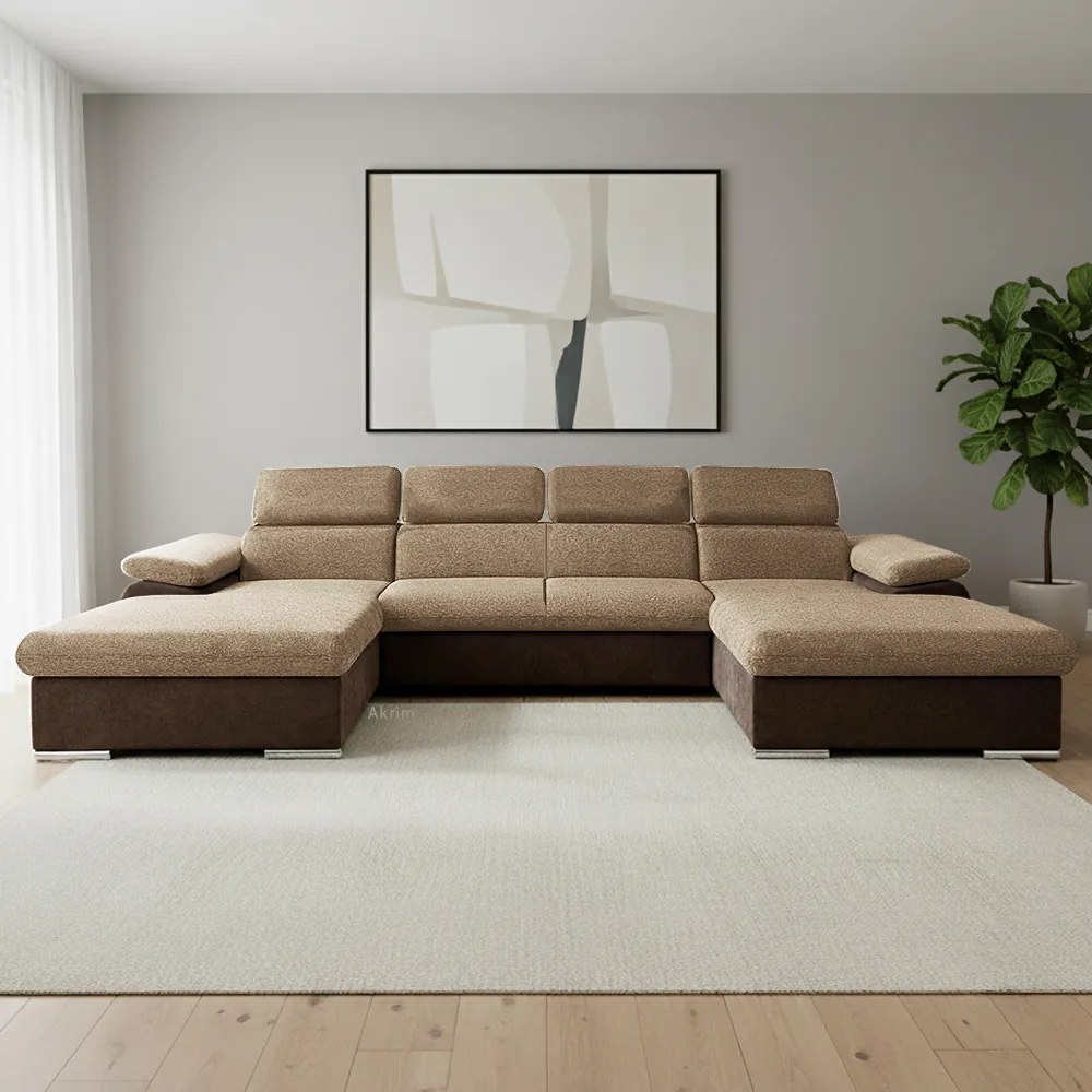 Sedací souprava COOL III | 191x350x191 cm | rozkládací + 2x úložný prostor | hnědá 04/68