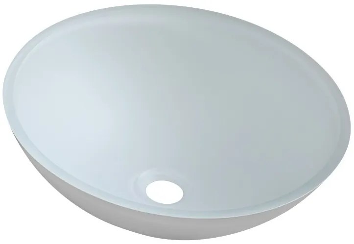Sapho TELICA skleněné umyvadlo, průměr 42 cm, bílá mat TY181W