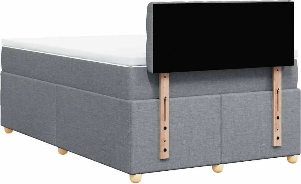 Box spring postel s matrací světle šedá 120x190 cm textil 3286626