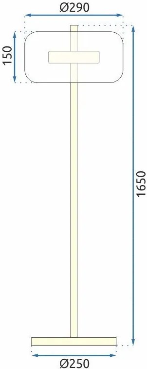 Toolight Stojací lampa LED APP749-1F Zlatá