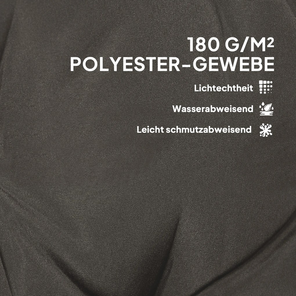 sada 4 polštářů na sezení 108 x 50 x 5 cm Polštář na židli s popruhy, venkovní interiérový polštář na sezení tmavě šedý