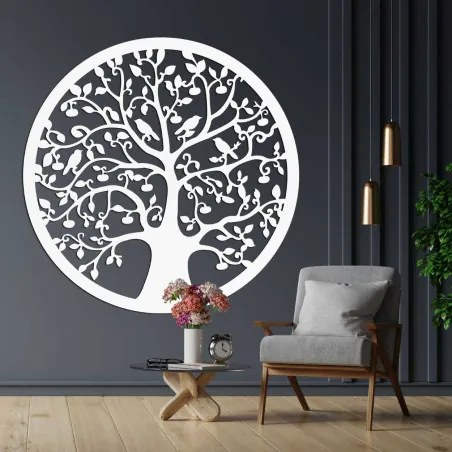 Dřevěný Strom života s ptáky | Luxusní dekorace na zeď | SENTOP PR0382