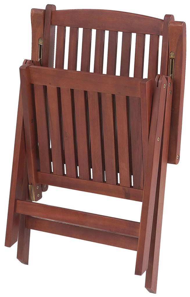 Sada 2 zahradních židlí z akátového dřeva s terakota polštáři TOSCANA Beliani