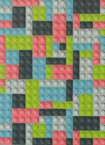 Dětský kusový koberec Kostky pastelové lego Rozměr: 200x400 cm