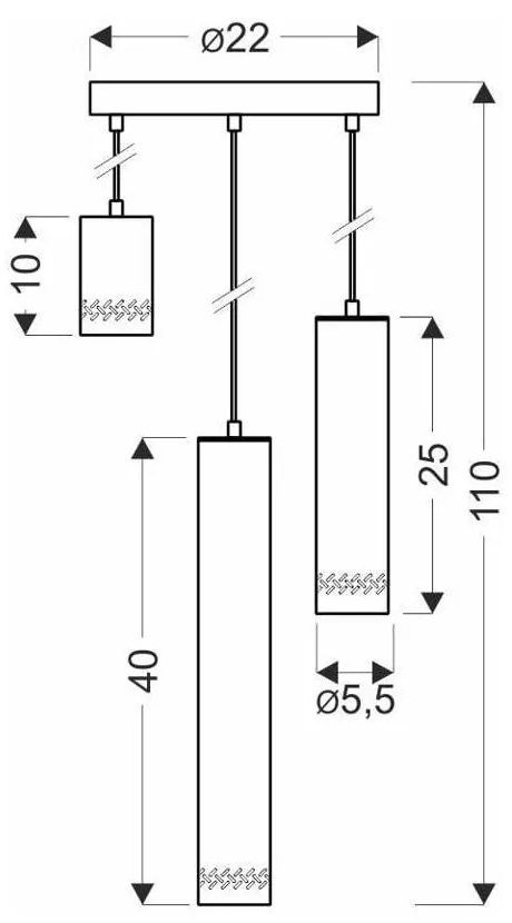Žluté/černé závěsné svítidlo s kovovým stínidlem ø 22 cm Tubo – Candellux Lighting