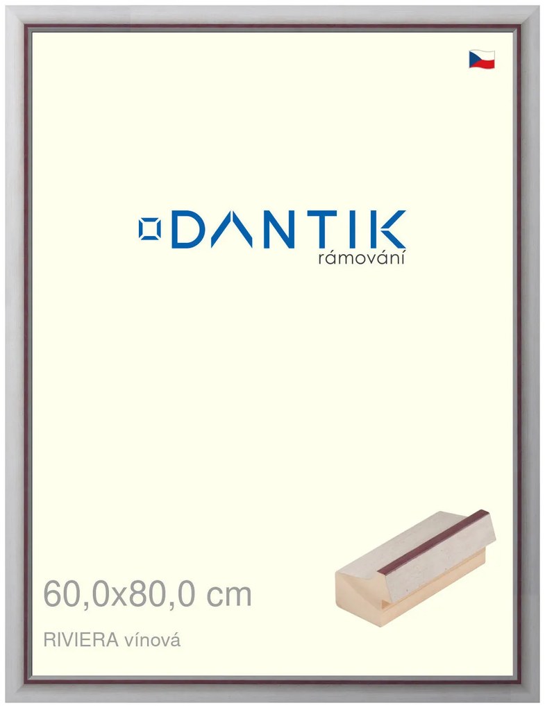 DANTIK rámeček 60x80 | RIVIERA vínová (Plexi Čiré)