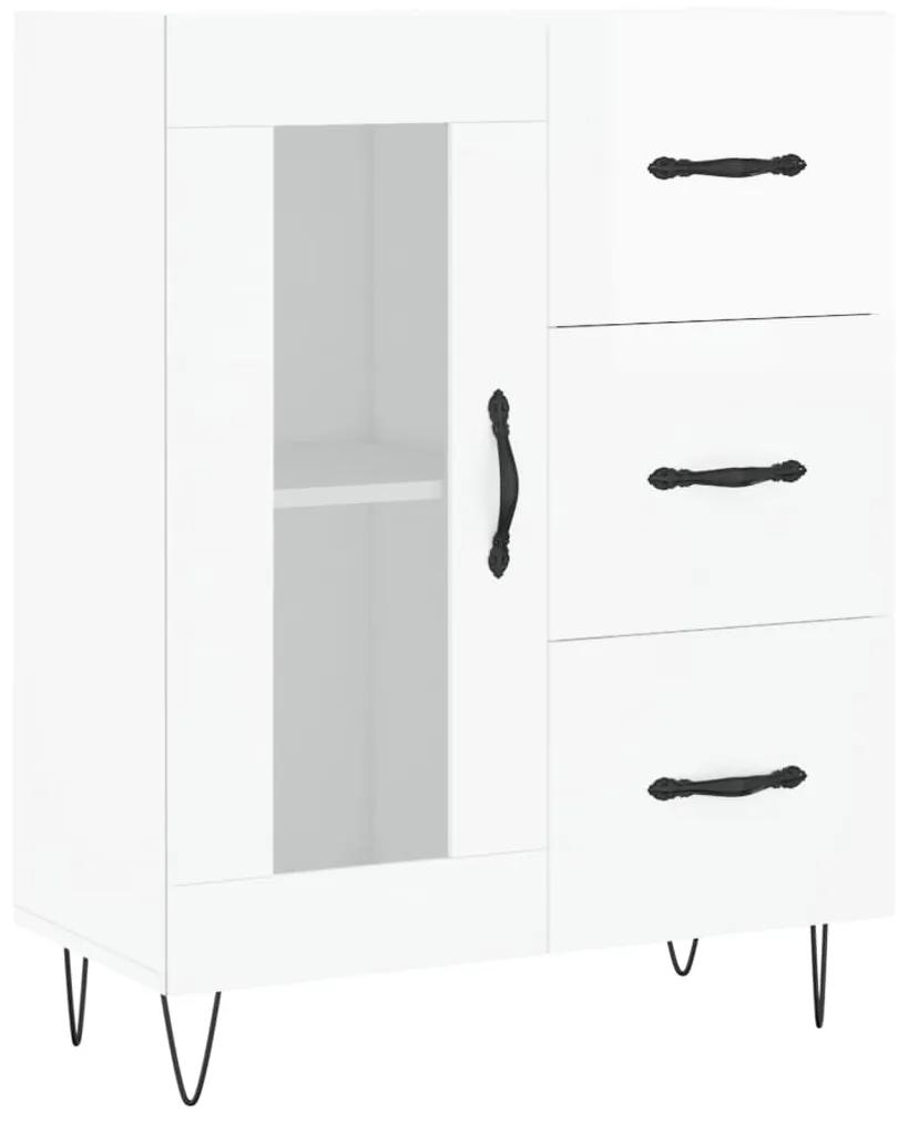 Skříň highboard lesklá bílá 69,5 x 34 x 180 cm kompozitní dřevo,  3198099