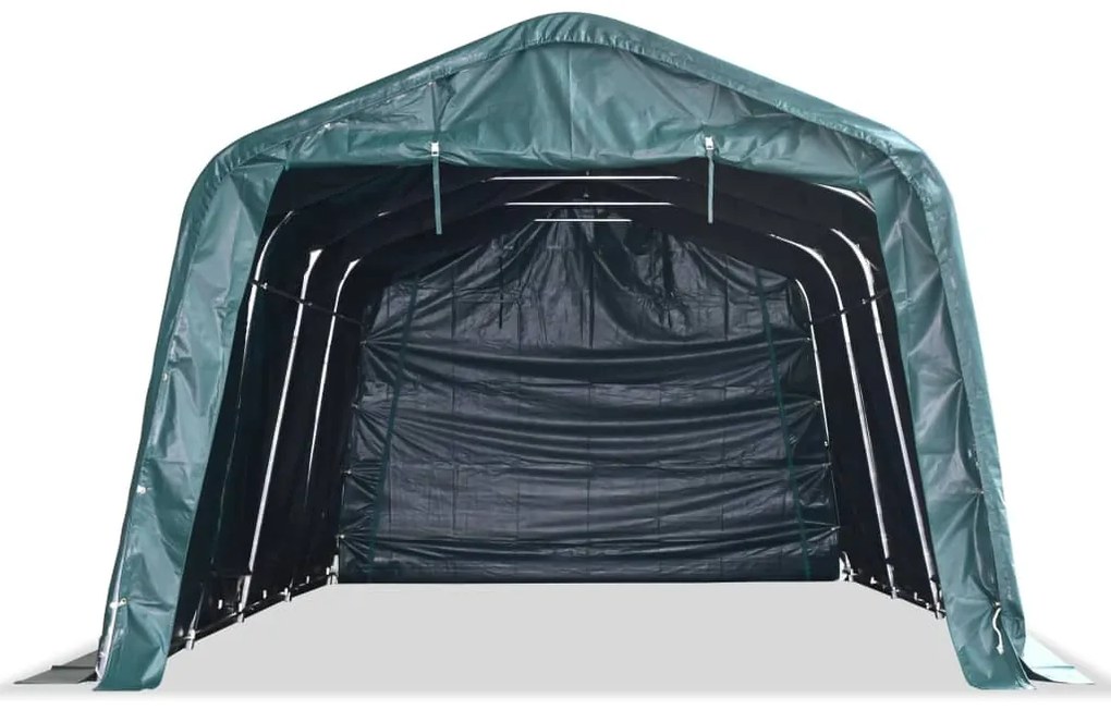 vidaXL Mobilní přístřešek pro zvířata PVC 550 g/m² 3,3x6,4m tm. zelený