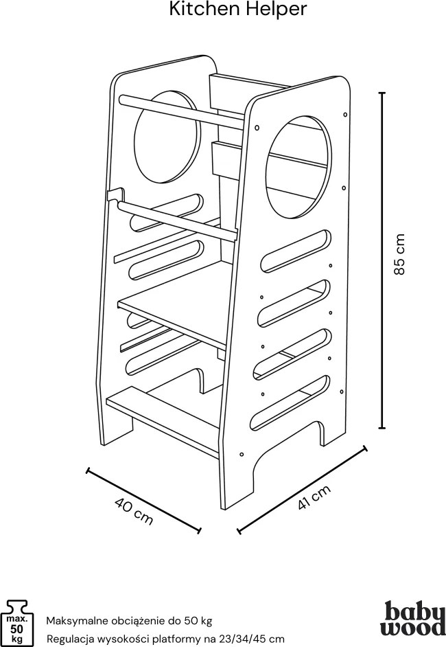 Montessori učící dětská věž střední černá
