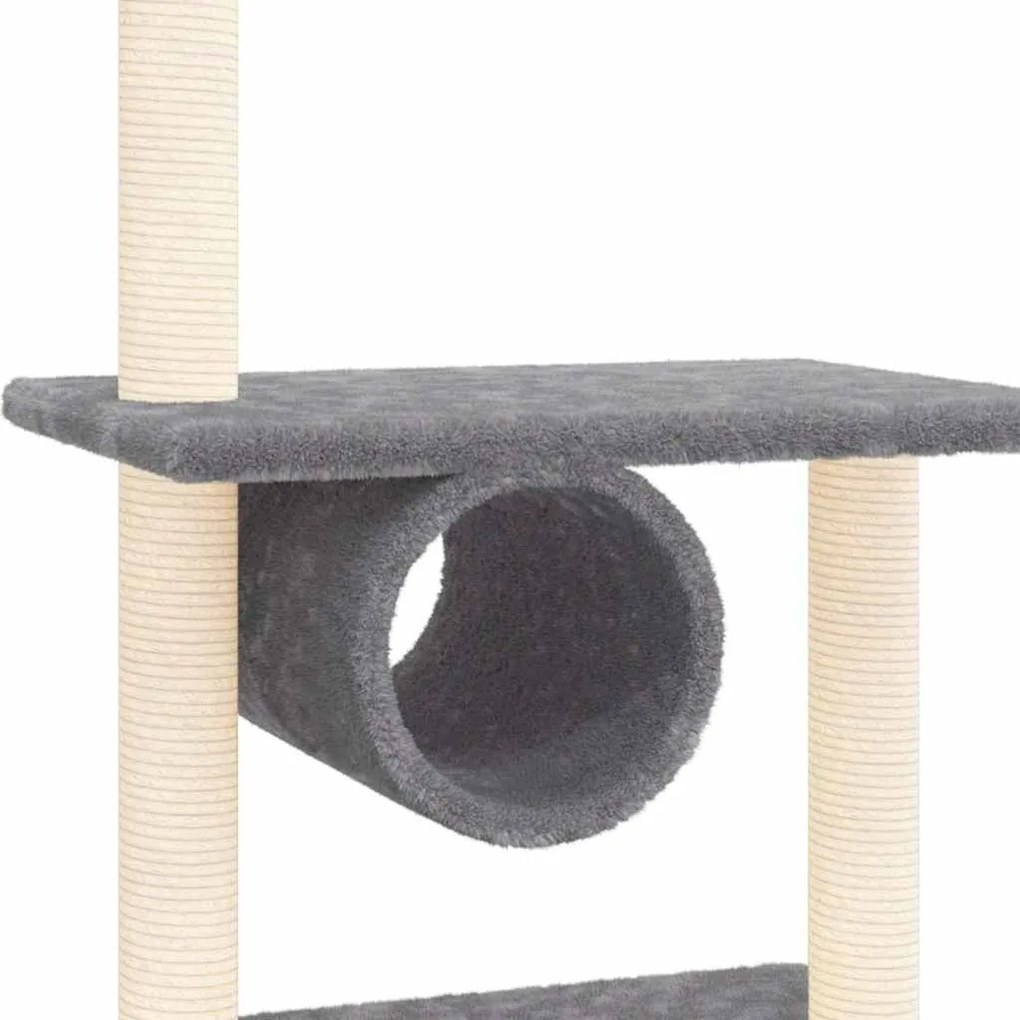 Škrabadlo pro kočky se sisalovými sloupky tmavě šedé 279 cm 171617
