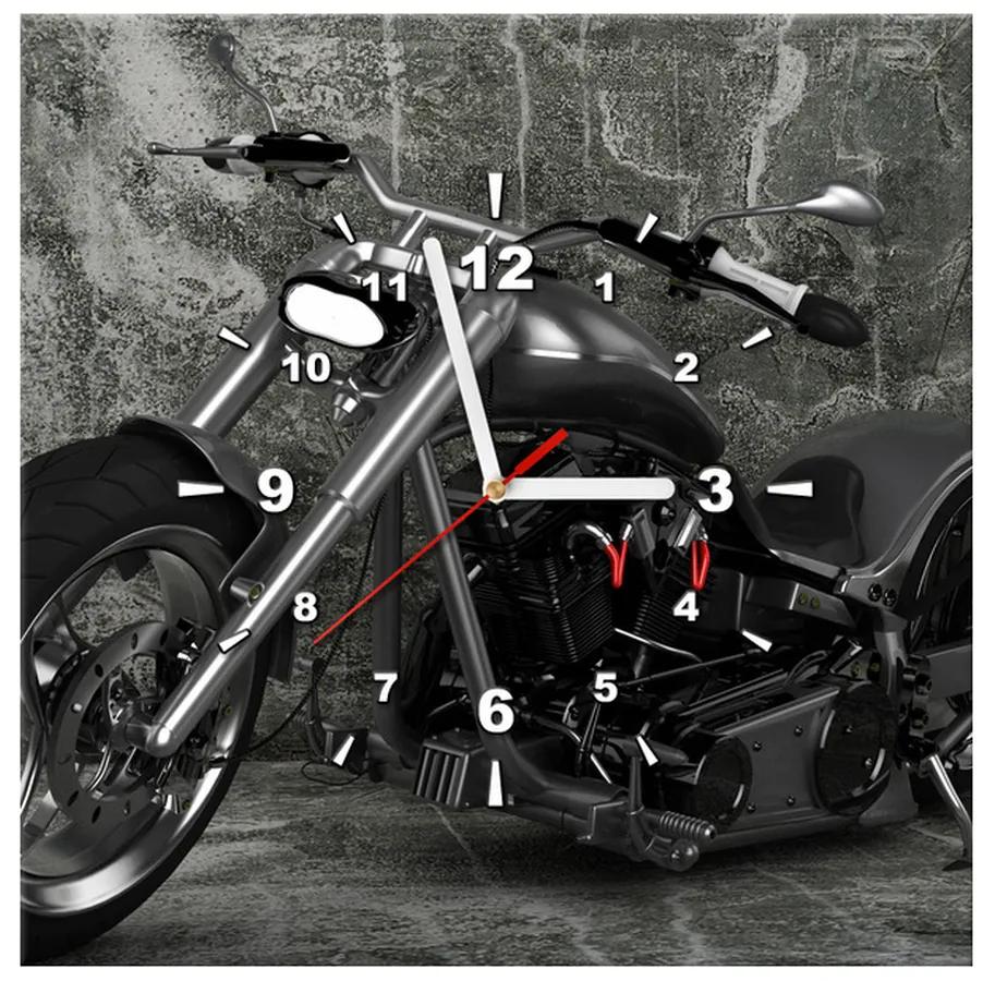 Gario Obraz s hodinami Tmavá motorka Rozměry: 40 x 40 cm