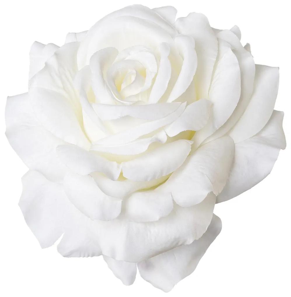 Gasper Umělý květ Růže s klipem, bílý