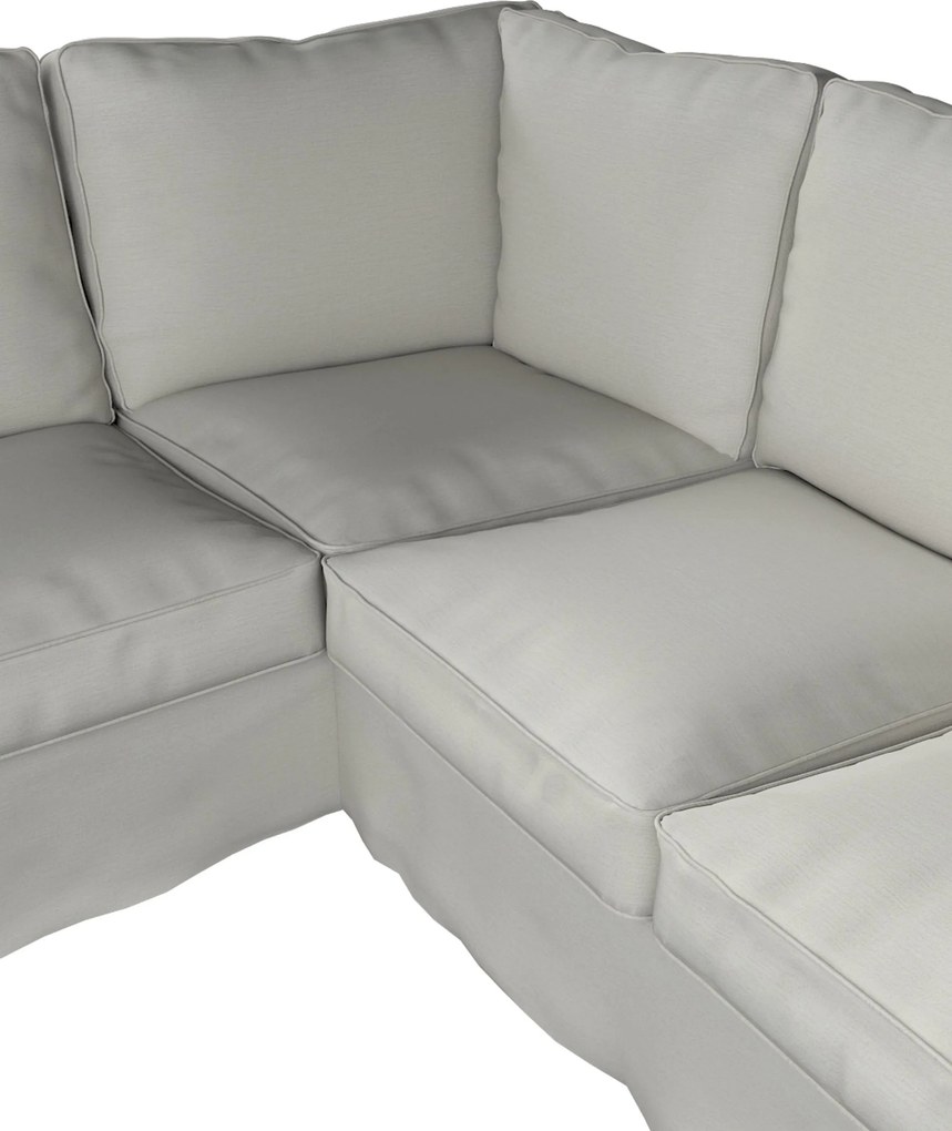 Potah na pohovku IKEA Ektorp rohová barva šedá látka lesklé, pletený vzor, sametová