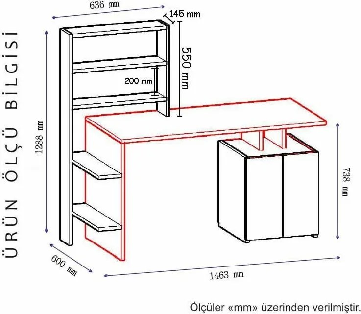 Pracovní stůl Melis Walnut and Anthracite