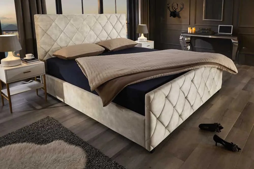 Designová postel LYSIA 180 x 200 cm krémová
