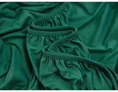 MKLuzkoviny.cz Jersey prostěradlo s lycrou Deluxe 160 × 200 cm – tmavě zelené