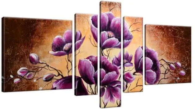 Obraz na plátně Rostoucí fialové květy 160x80cm 1506A_5J