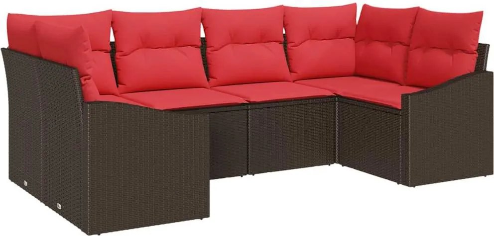 Set pohovek 6 ks Hnědá polyratan 3346864