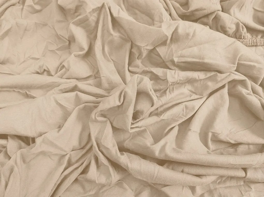 Jersey prostěradlo BASIC béžové 90 x 200 cm