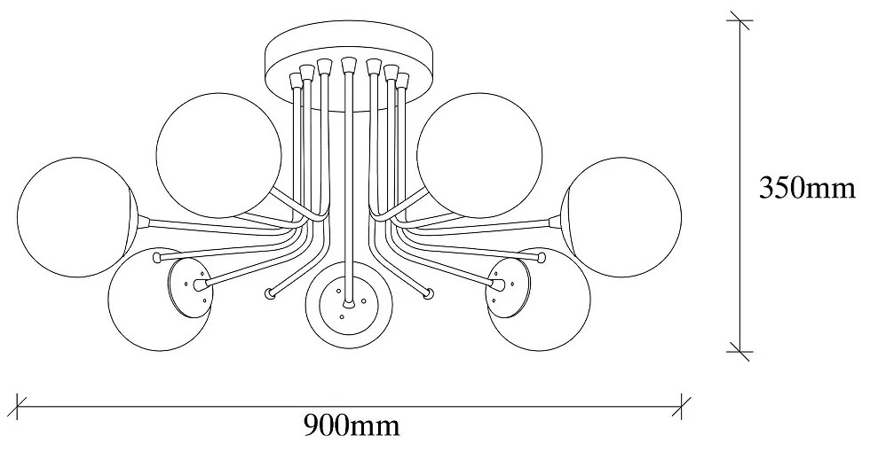 Designový lustr Galiena 90 cm zlatý