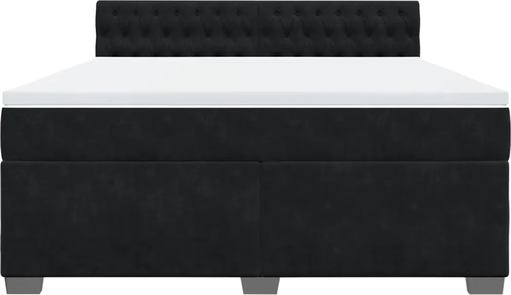 Box spring postel s matrací černá 180x200 cm samet 3286386