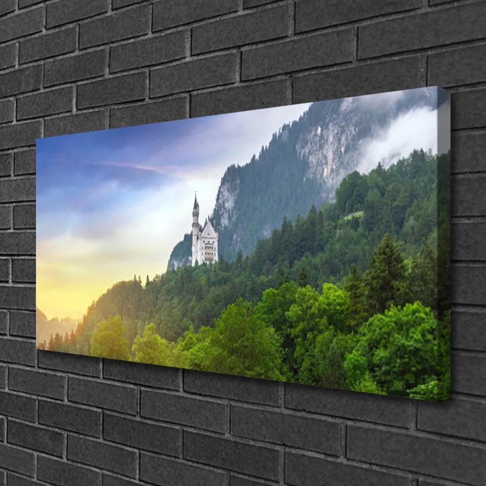 Obraz na plátně Zámek v Horách Les Krajina 120x60 cm
