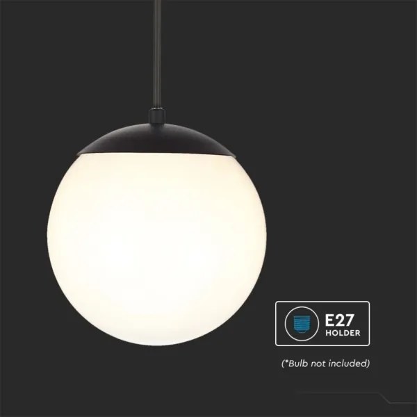 Venkovní lustr na lanku 1xE27/60W/230V pr. 20 cm IP44 černá