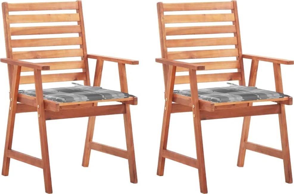 vidaXL Zahradní jídelní židle 2 ks s poduškami masivní akáciové dřevo [3064325] Barva: krémová