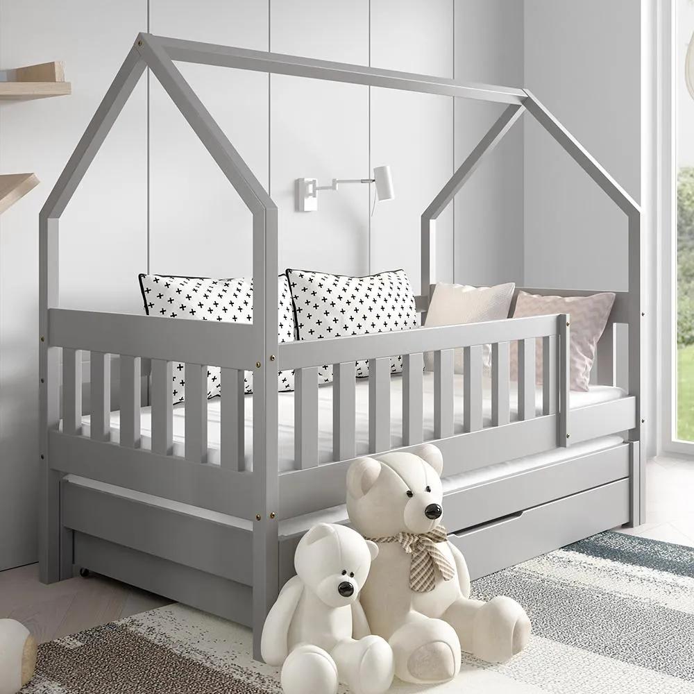 Jednolůžko dětská postel MAJA + přistýlka | 80x160 + 80x150 cm | s rošty | šedá | UNI PROVEDENÍ