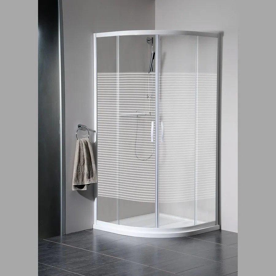 GELCO - ETERNO čtvrtkruhová sprchová zástěna 900x900mm, sklo STRIP GE6590