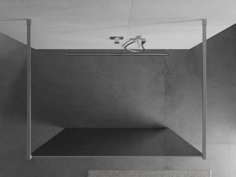 Mexen Kioto, sprchová zástěna Walk-In 110 x 200 cm, 8mm sklo vzor zrcadlo, broušená ocel profil, 800-110-002-97-50
