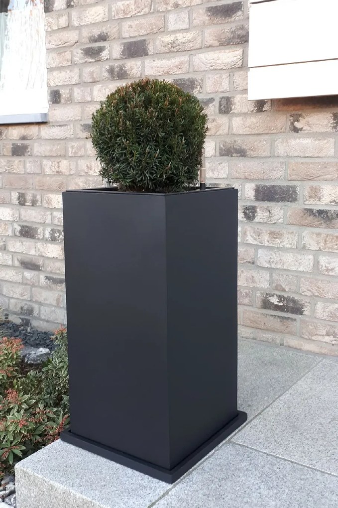 Květináč BLOCK, sklolaminát, výška 60 cm, antracit