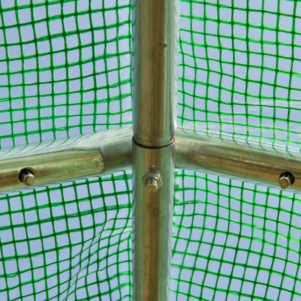 Outsunny Zahradní Greenhouse Tunel 8x3x2 m se 12 Okny a Rolovacím Dveřmi pro Pěstování Rostlin Rajčat a Zeleniny - Ocel a PE 140 g/m² Zelená