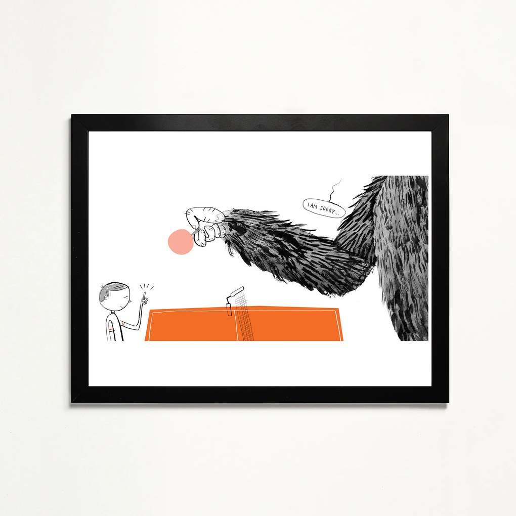 Milan Starý | Proč nehraje King Kong ping pong Rám: Bílý, Velikost: 30 x 40 cm