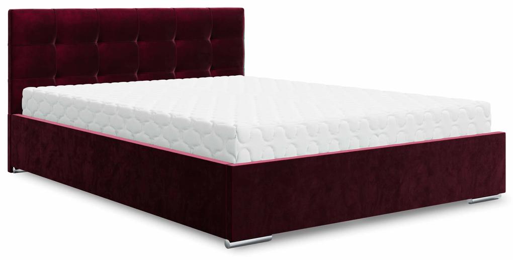 Manželská postel 160 cm Hermila (bordó) (s roštem a úložným prostorem). 1046957
