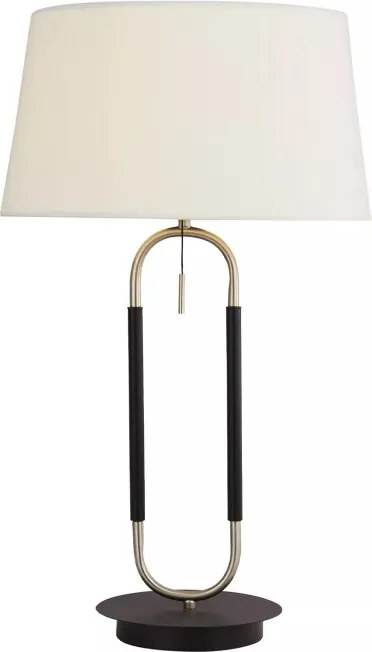 Searchlight EU41431SS Velká stolní lampa JAZZ satin & BÍLÉ SAMETOVÉ stínidlo