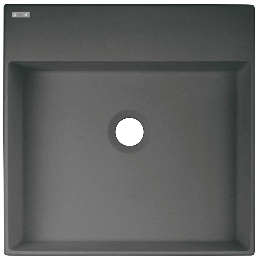 Deante Correo, granitové umyvadlo na desku 400x400x100 mm, antracitová metalíza, DEA-CQR_TU4S