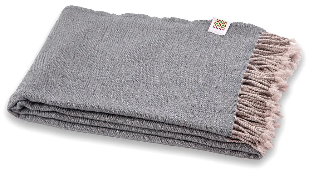 Vlněná deka Kostadina merino - tmavě šedá