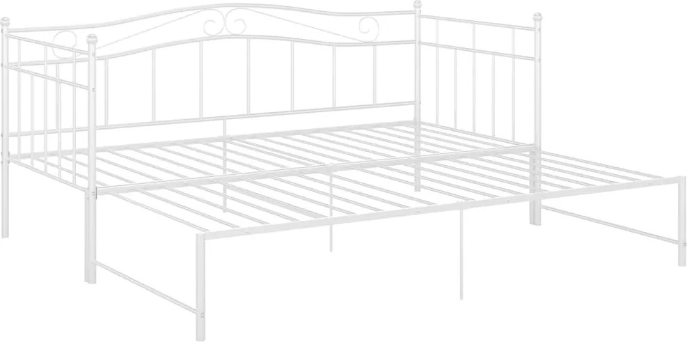 Rám vysouvací postele/pohovky bílý kovový 90 x 200 cm 324783