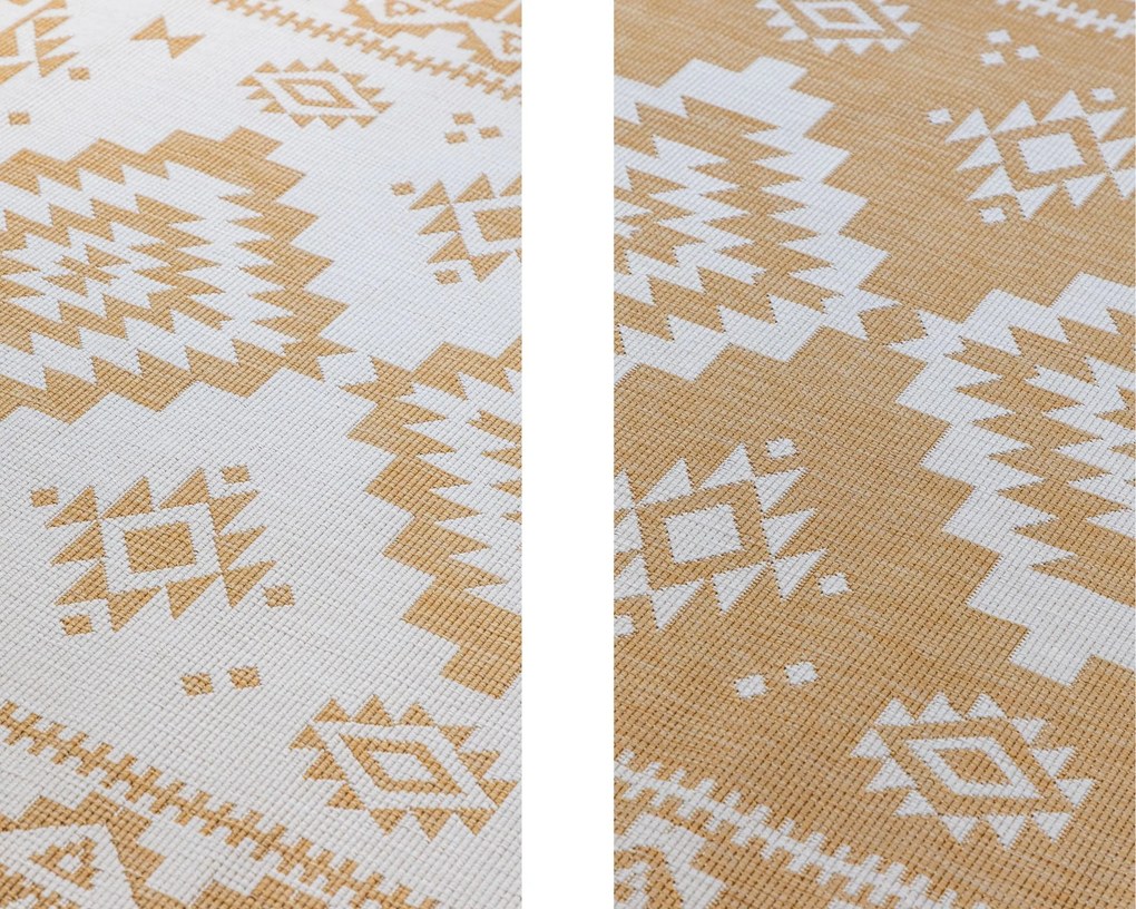 ELLE Decoration, Kusový koberec Gemini 106022 Ochre z kolekce Elle – na ven i na doma, 200x290, žlutá, chodba / předsíň