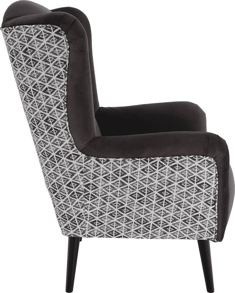 Designové křeslo, Velvet látka hnědá / vzor Terra, BELEK