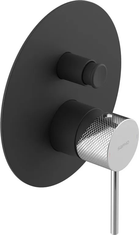 Sapho Sapho, ULTRASAN podomítková sprchová baterie, 2 výstup, černá mat/chrom, UT042VBC
