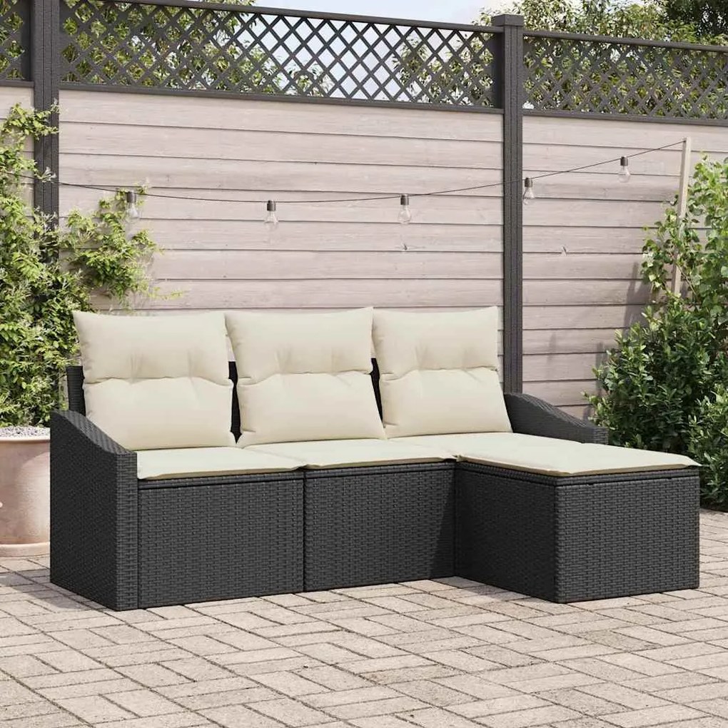 Set pohovek 4 ks Černá polyratan 3346667