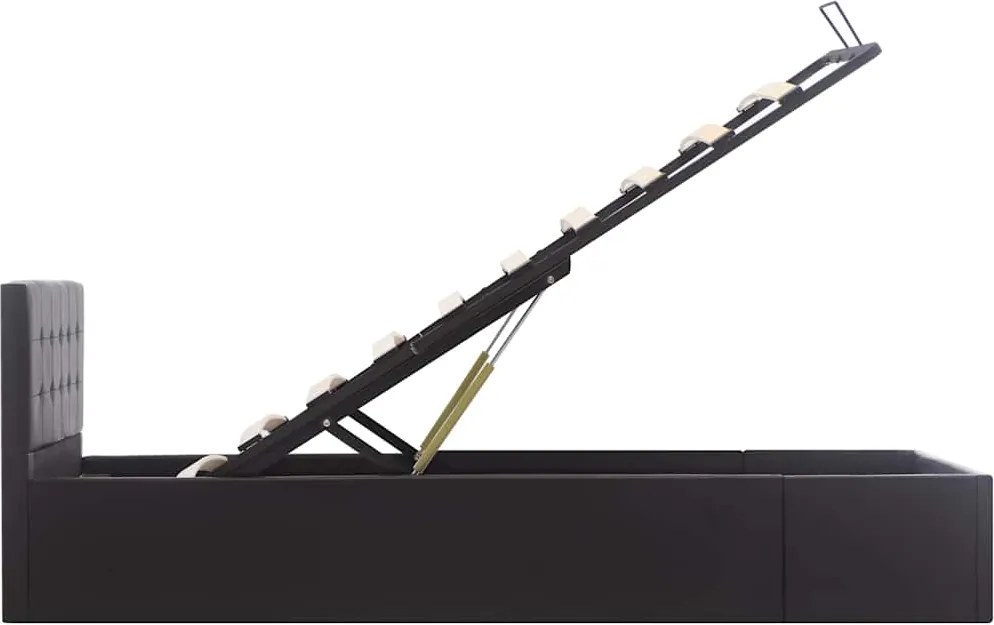 Rám postele s úložným prostorem černý umělá kůže 100 x 200 cm 285511