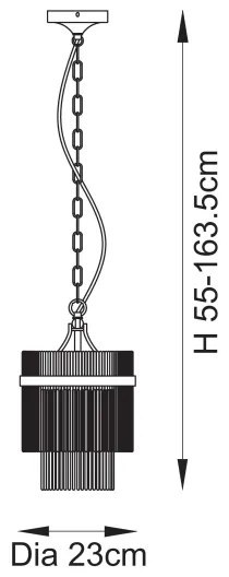 Endon 112572 - Lustr na řetězu MARIETTA 1xE27/10W/230V mosaz/čirá