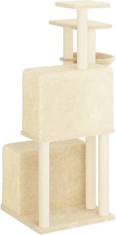 Škrabadlo pro kočky se sisalovými sloupky krémové 122 cm 172052
